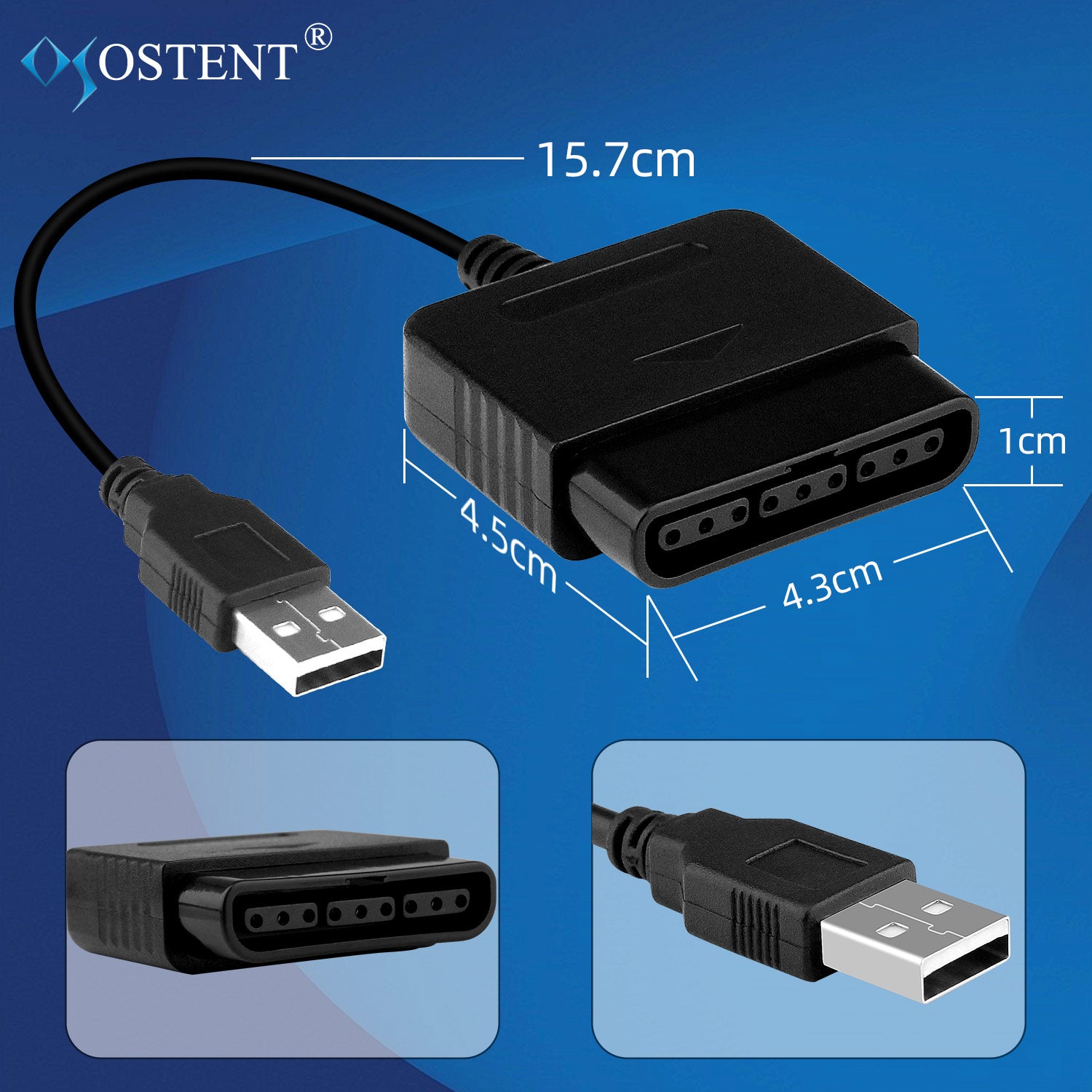 OSTENT USB Adapter Converter Cable Cord for Sony Playstation 1/2 PS On ...